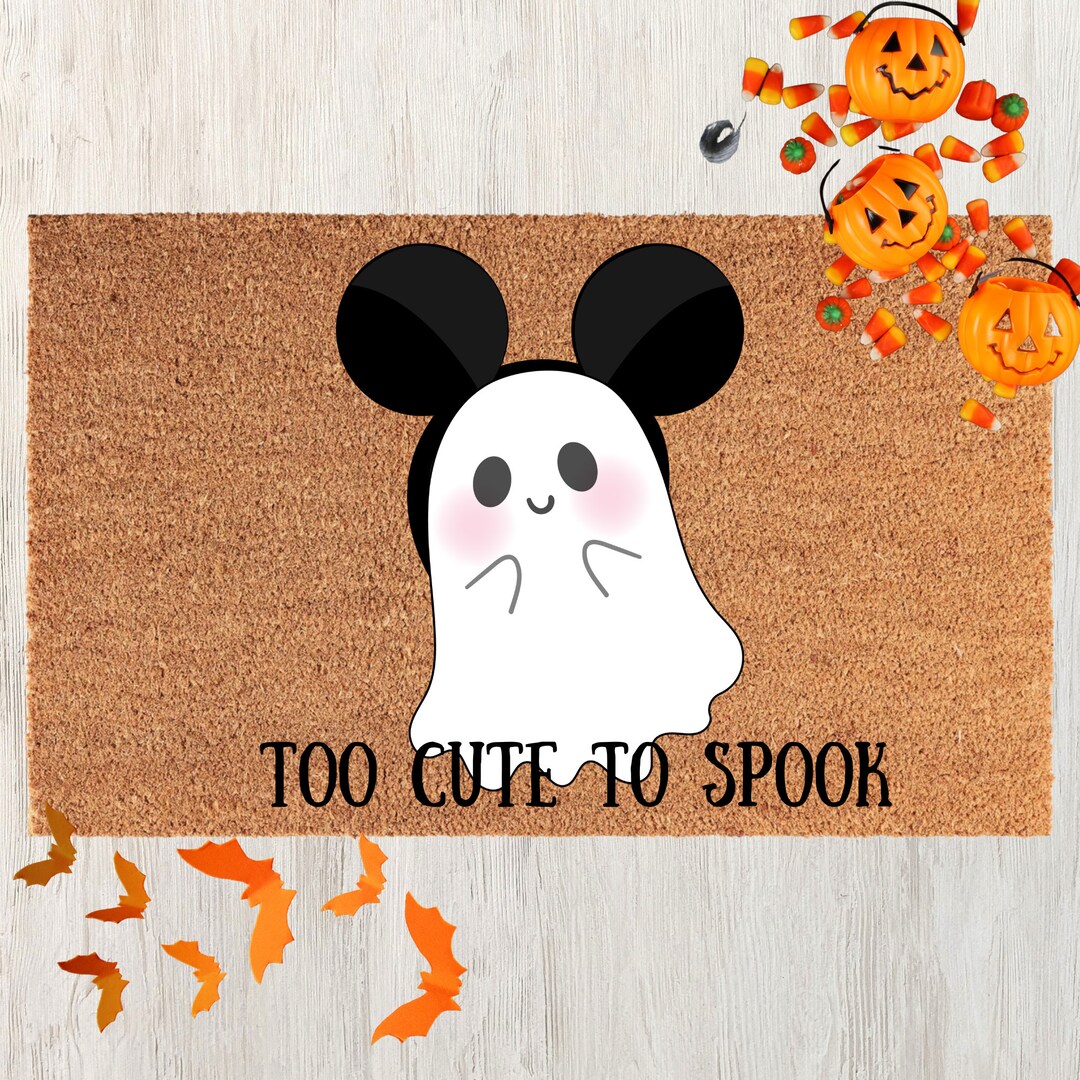 Too Cute to Spook Door Mat, Halloween Doormat, Halloween Door Mat ...