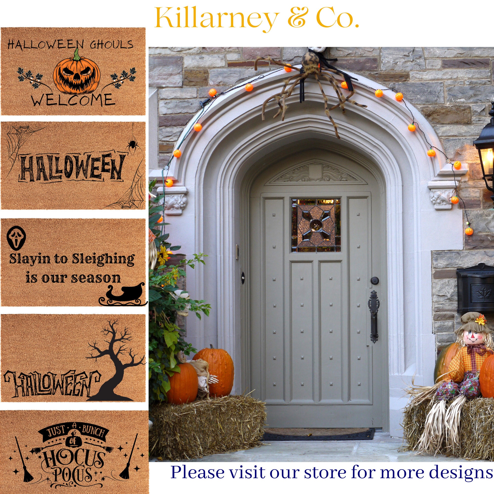 Halloween Door mat, Halloween decor, fall welcome mat, Addams Family ...