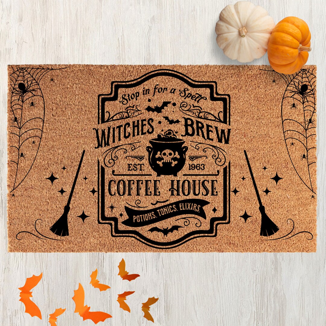 Witches Brew Mat, Witch Door Mat, Witch Decor, Halloween Doormat ...