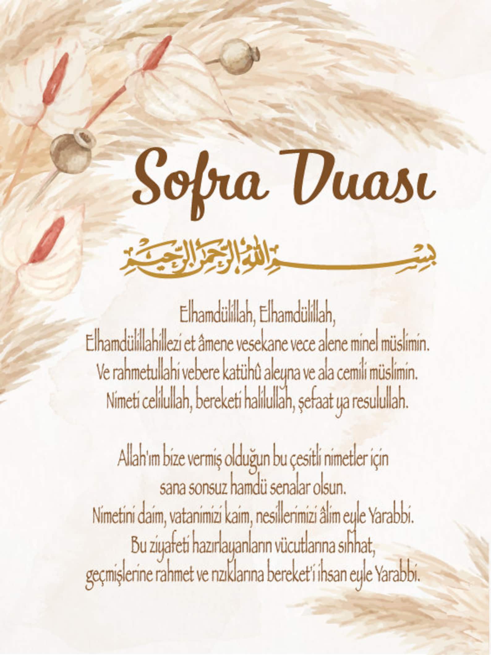 Sofra Duasi pampas gras duvar resim 3lü set wandbilder islam | Etsy