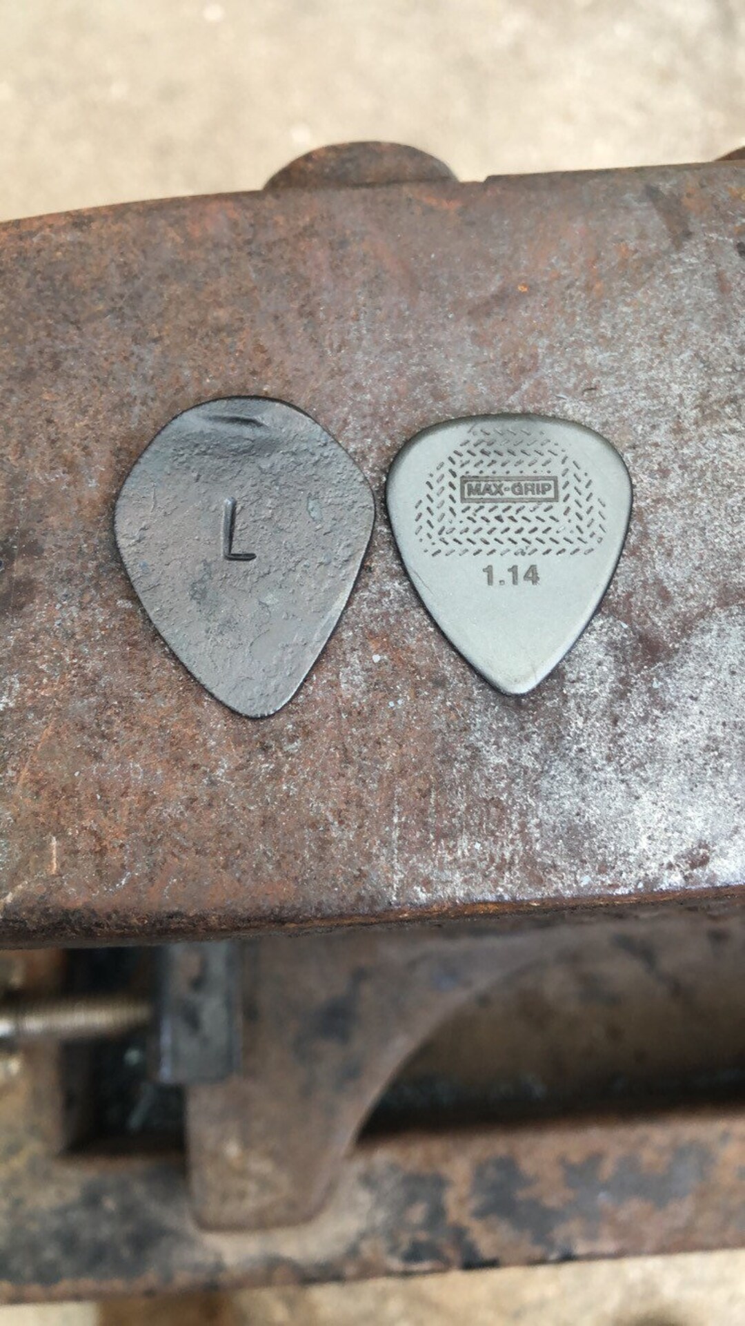 Hand Forged Custom Guitar/bass Pick Steel-blacksmith-custom Initialed ...