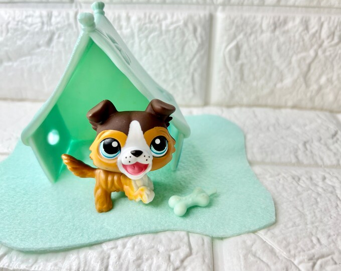 LPS Littlest Pet Shop Brown /white Collie Hasbro - Etsy