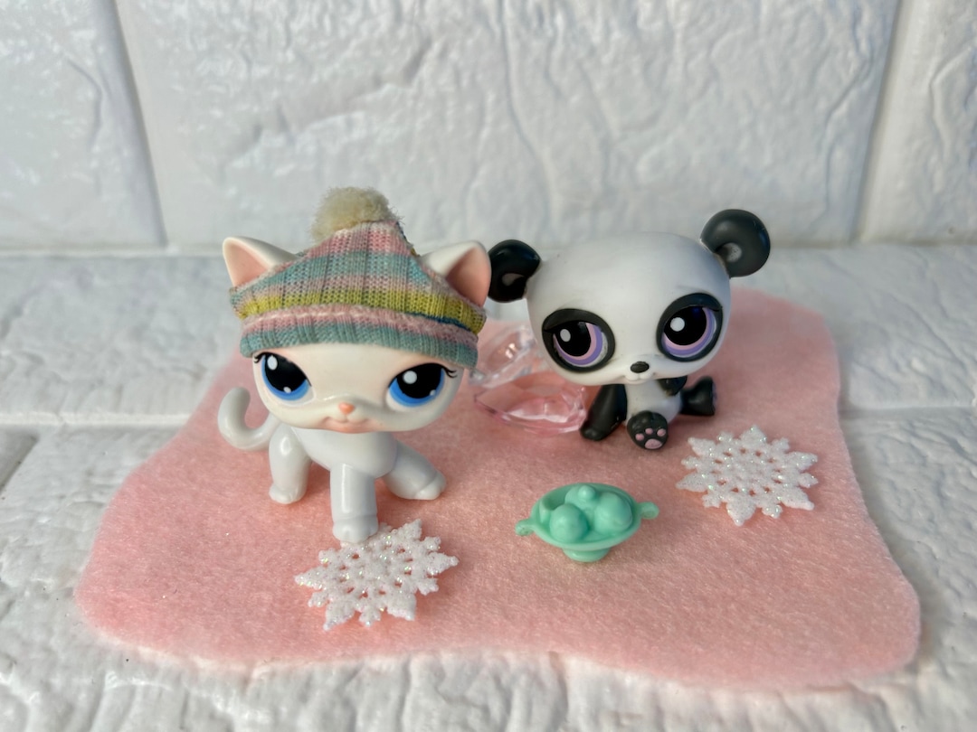 LPS White Short Hair Cat 64 and 89 Dark Gray & White Panda - Etsy