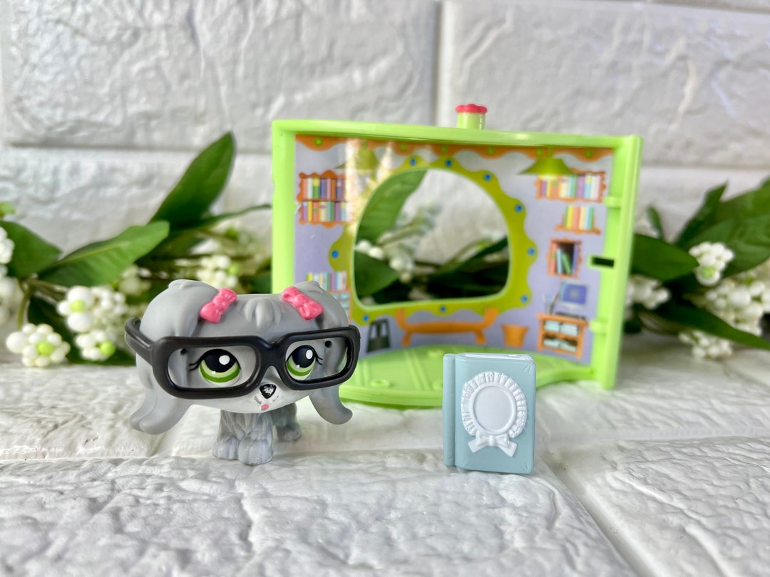 LPS 193 Cocker Spaniel Grey W/ Pink Bows and Green Eyes - Etsy