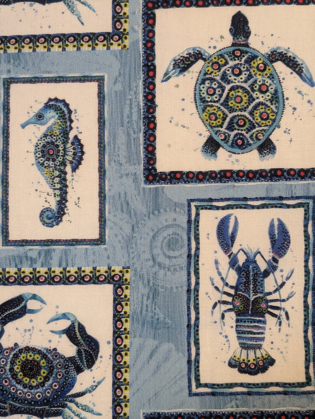 Sea Creatures Vinyl Front Project Bag for Cross Stitch Needlepoint ...