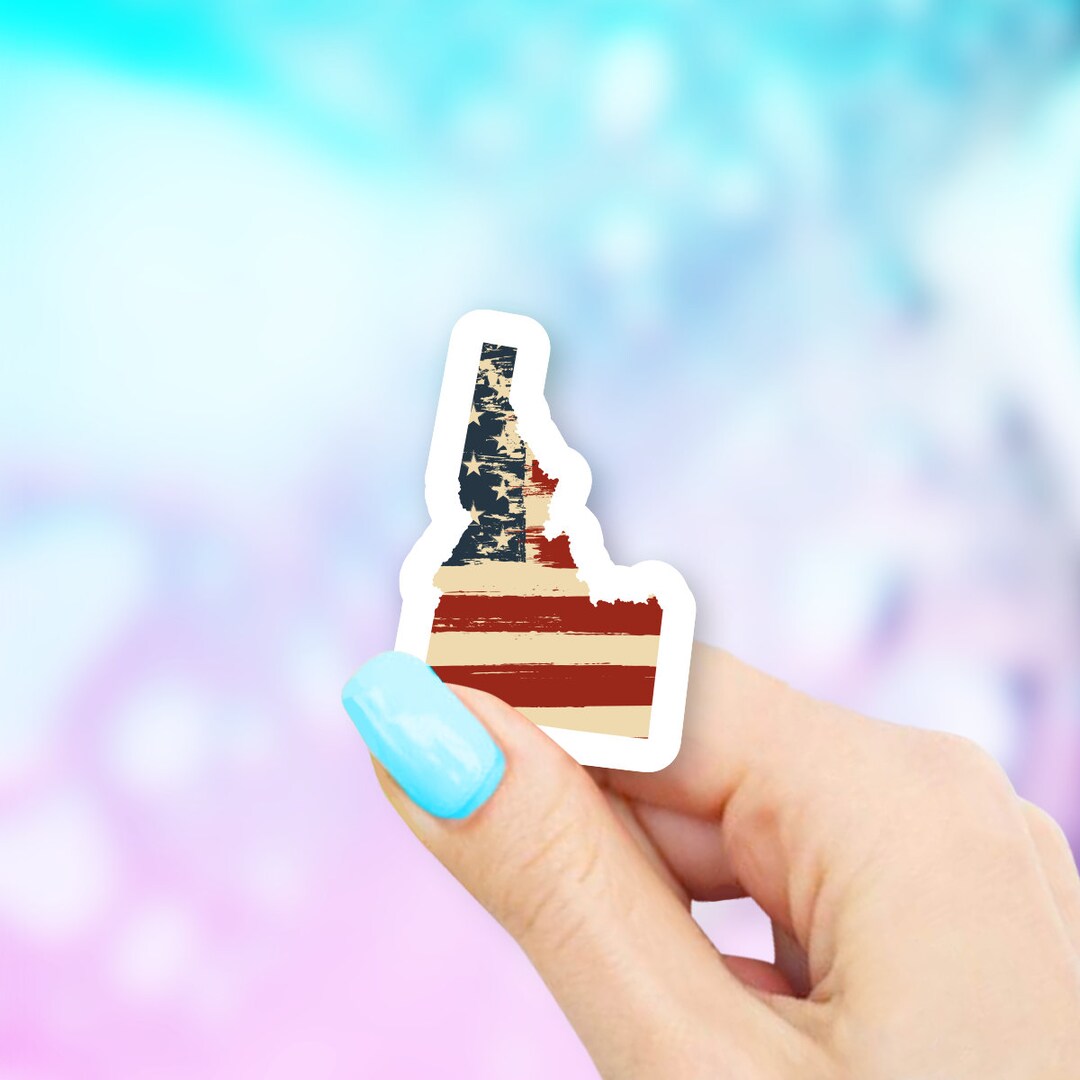 Idaho State Sticker – Vintage American Flag Art, Laptop Decal - Etsy