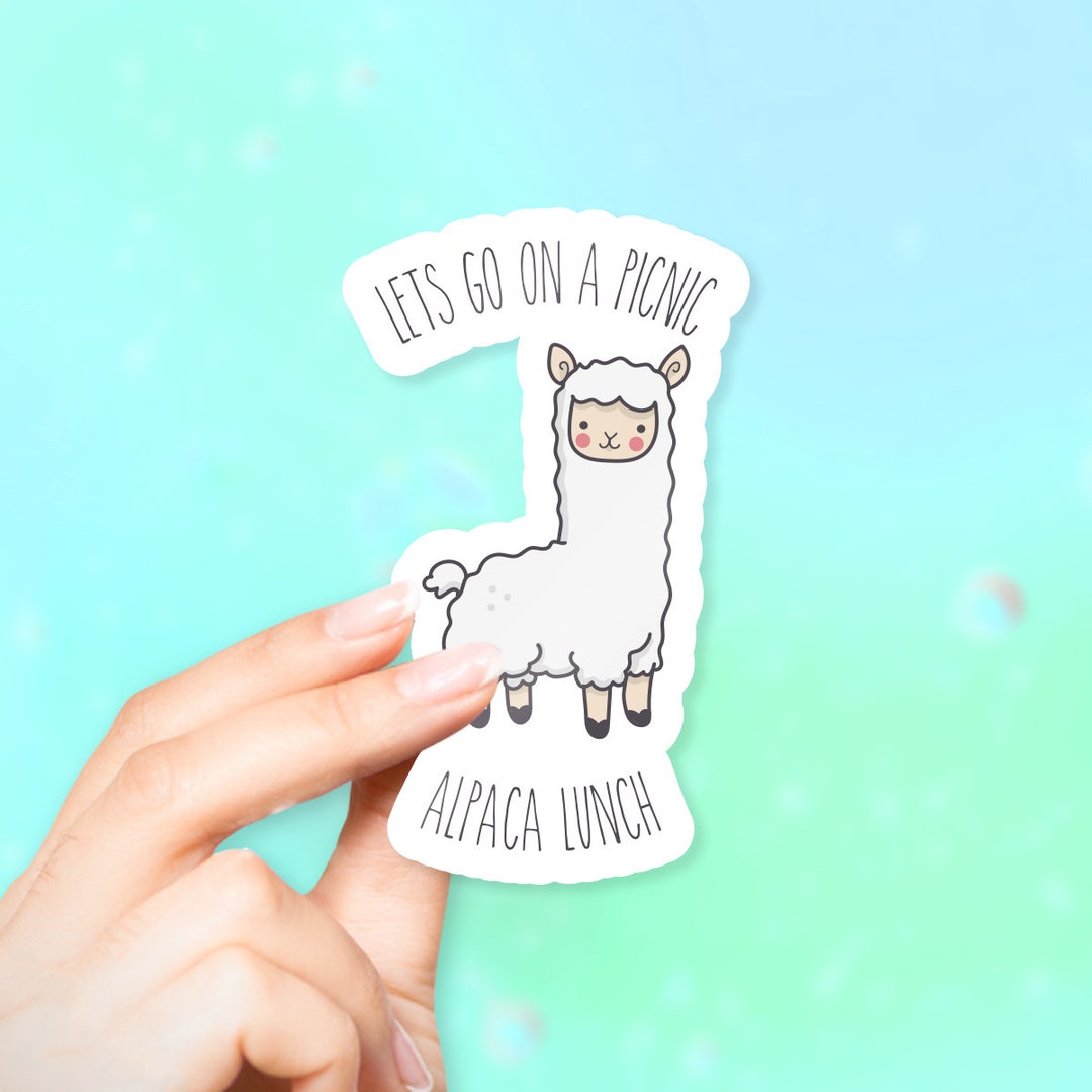 Lets Go on a Picnic Alpaca Lunch Sticker - Alpaca Stickers | MacBook ...