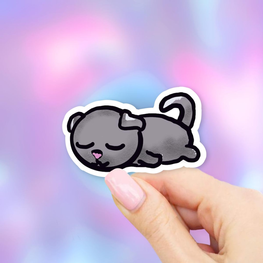 Napping Cat Sticker - Cat Stickers | Pet Stickers | MacBook Stickers ...