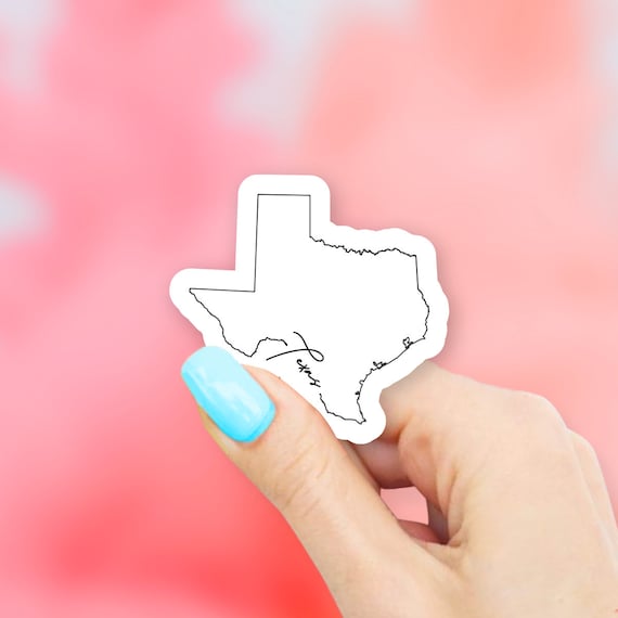 Texas State Art Sticker State Stickers Texas Stickers - Etsy