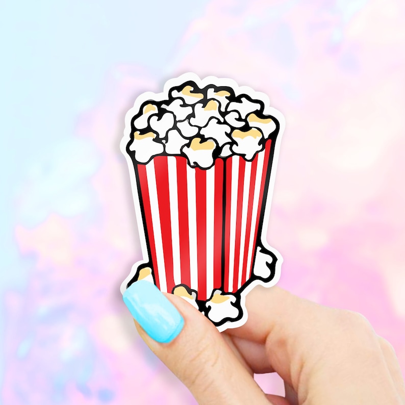 Movie Popcorn Sticker - Etsy