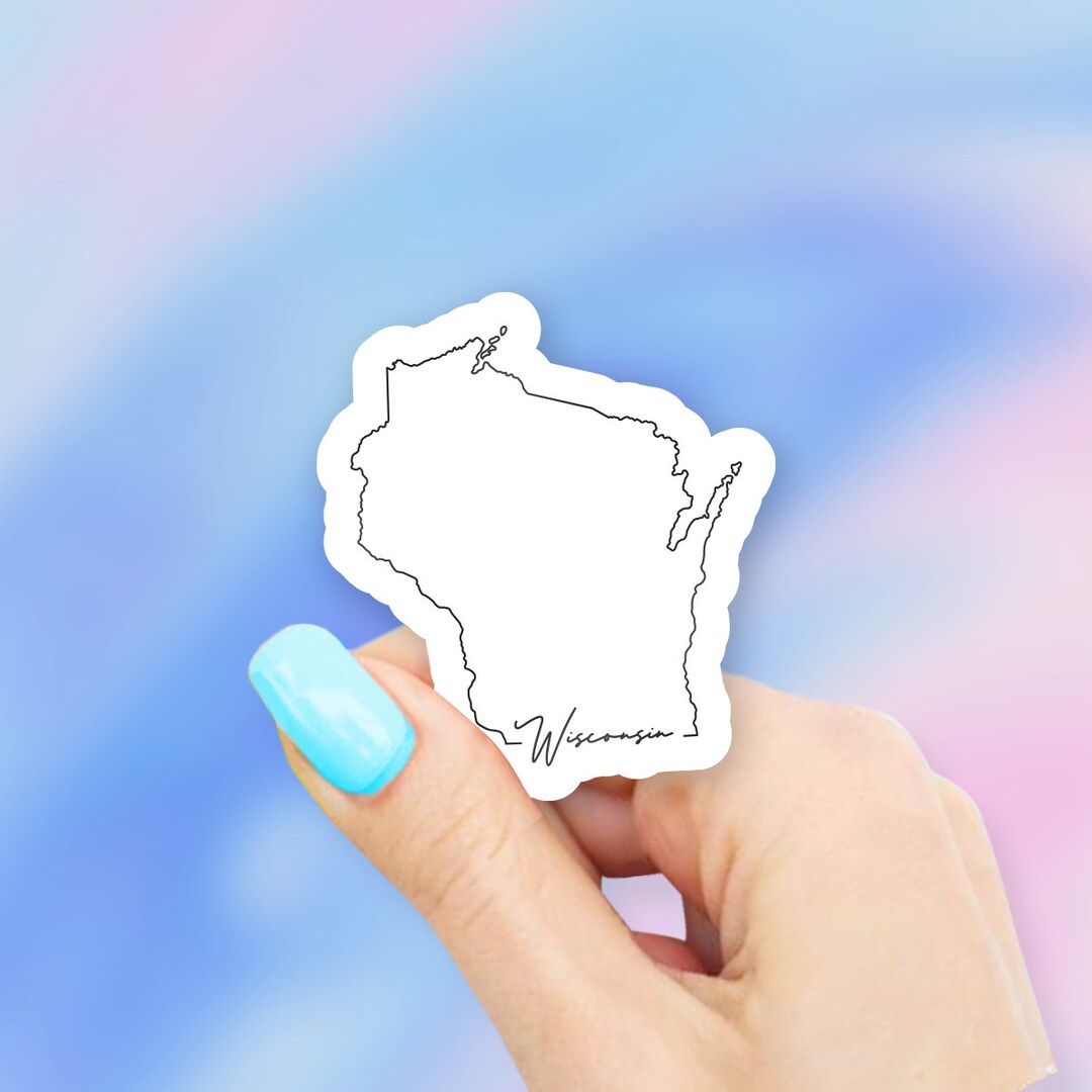 Wisconsin State Art Sticker - State Stickers | Wisconsin Stickers ...