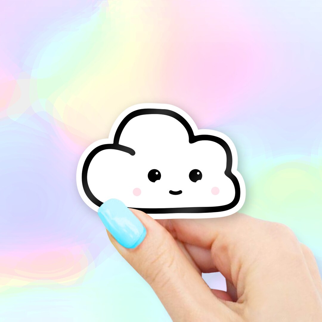 Cute Cloud Vinyl Sticker – Laptop, Water Bottle Decal - Etsy