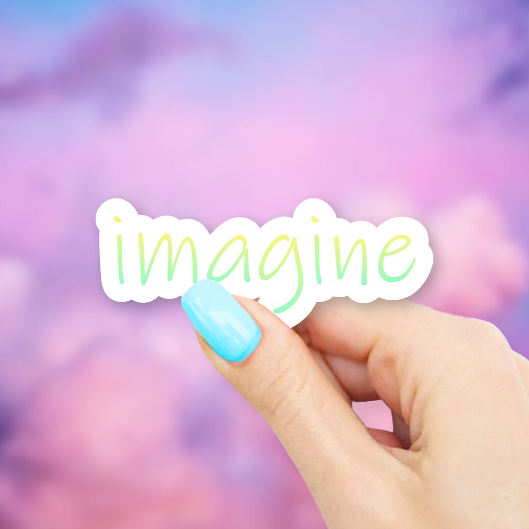 Imagine Sticker - MacBook Stickers | Laptop Stickers | Waterbottle ...