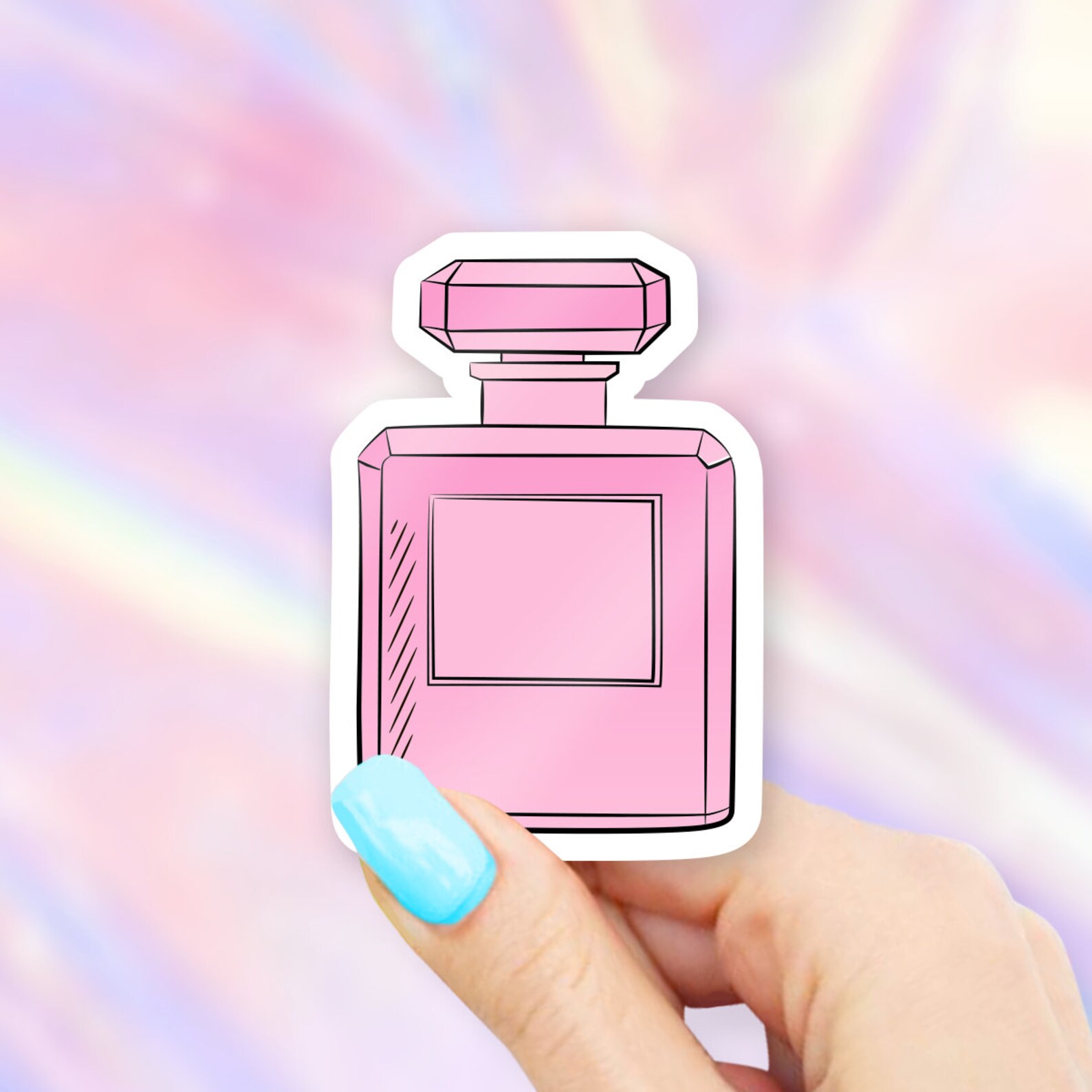 Pink Perfume Bottle Sticker | Etsy