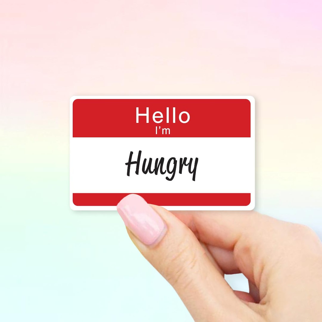 Hello I'm Hungry Sticker - Hello Stickers | MacBook Stickers | Laptop ...