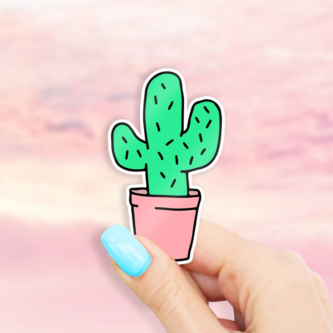 Cute Cactus Sticker - Cactus Stickers | Nature Sticker | MacBook ...
