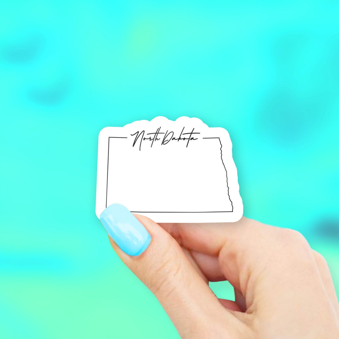 North Dakota State Art Sticker - State Stickers | North Dakota Stickers ...