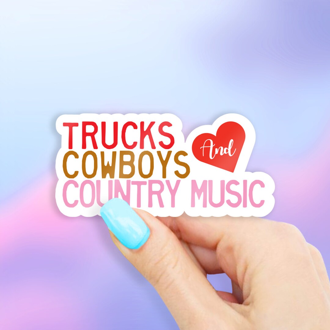Trucks Cowboys Country Music Sticker - Matte Vinyl Decal - Etsy