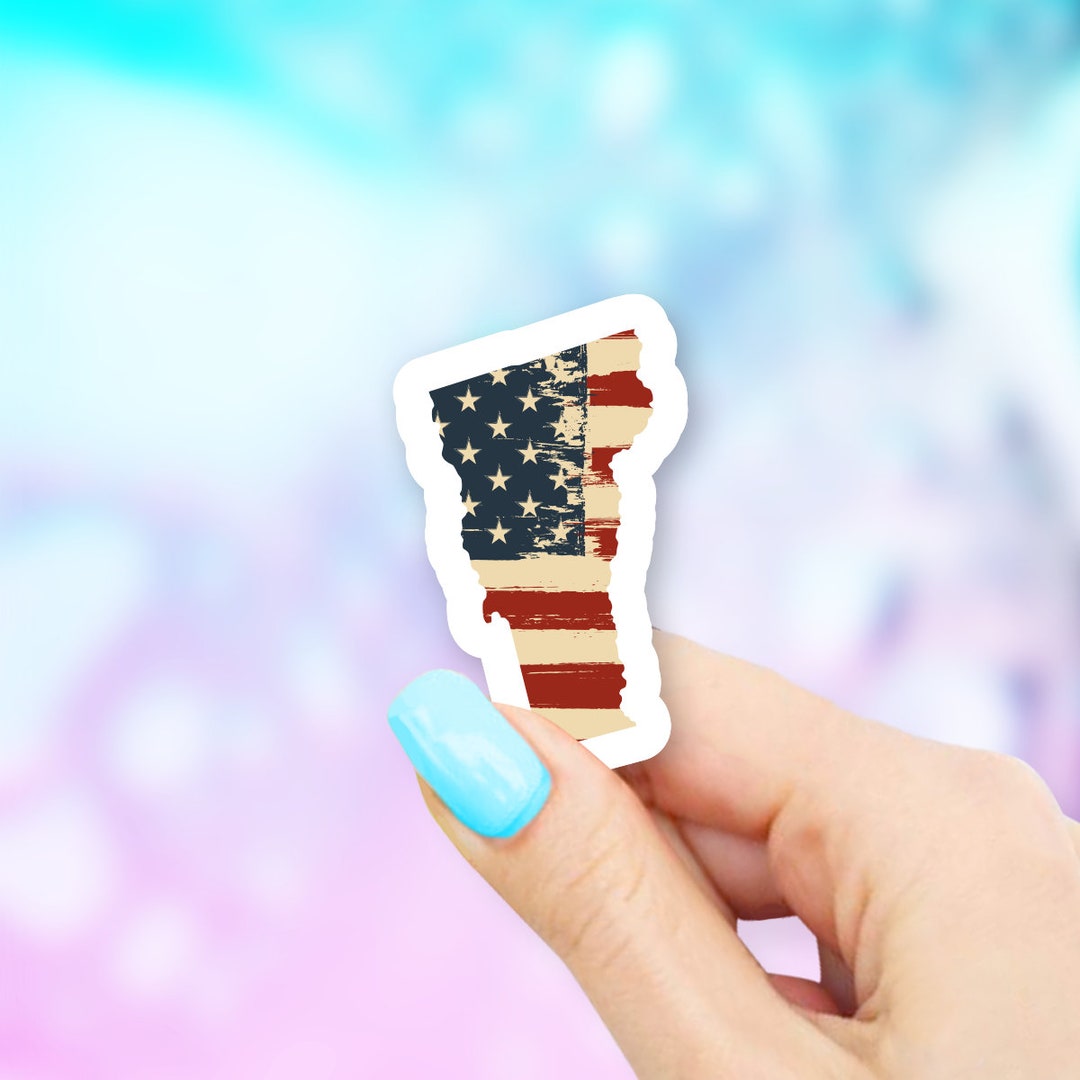 Vermont Old USA Flag State Art Sticker - State Stickers | Vermont ...