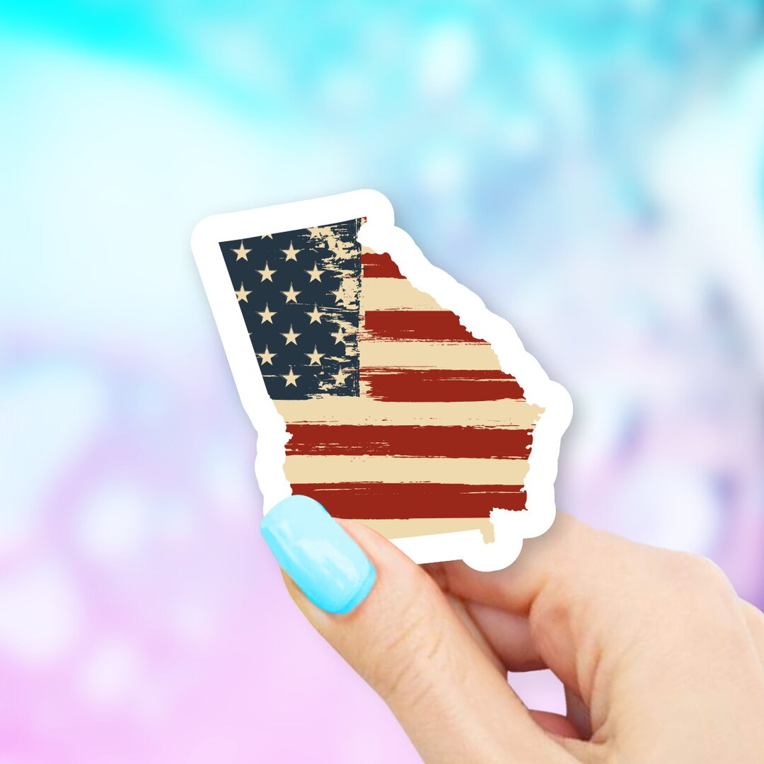 Georgia Old USA Flag State Art Sticker - State Stickers | Georgia ...