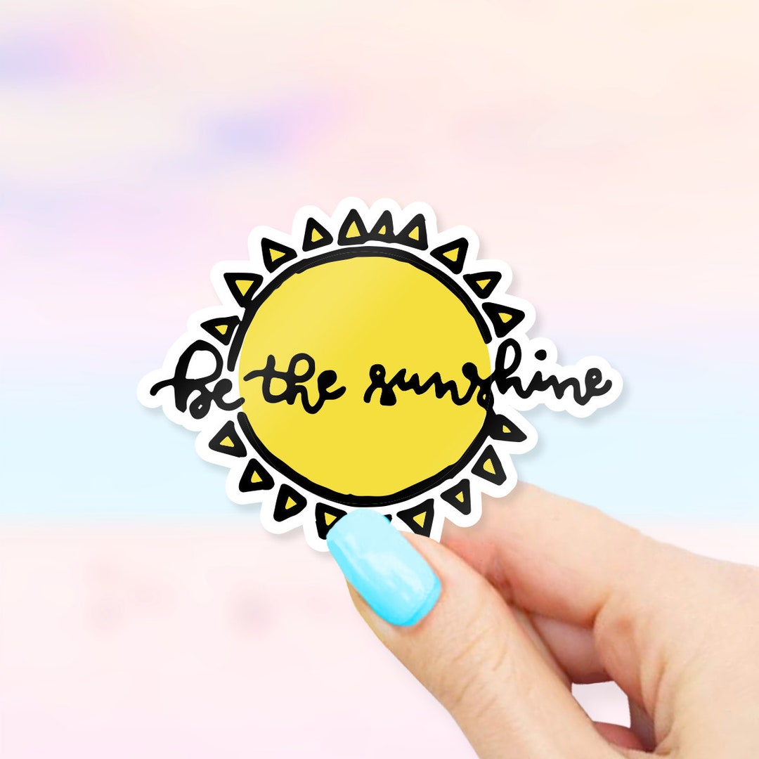 Be the Sunshine - Yellow & Black Sun Sticker - MacBook Stickers ...