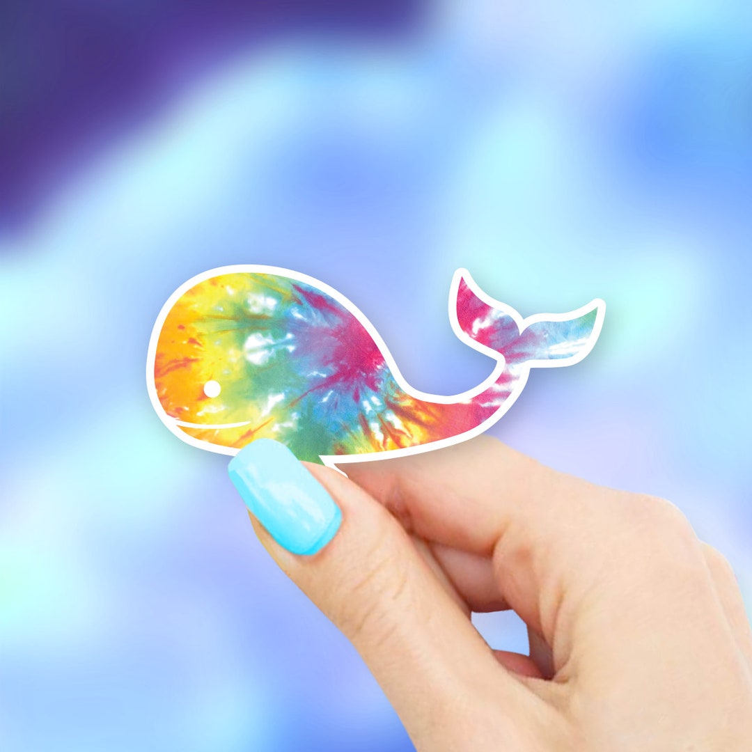 Tie Dye Whale Sticker – Matte Vinyl Ocean Decal - Etsy