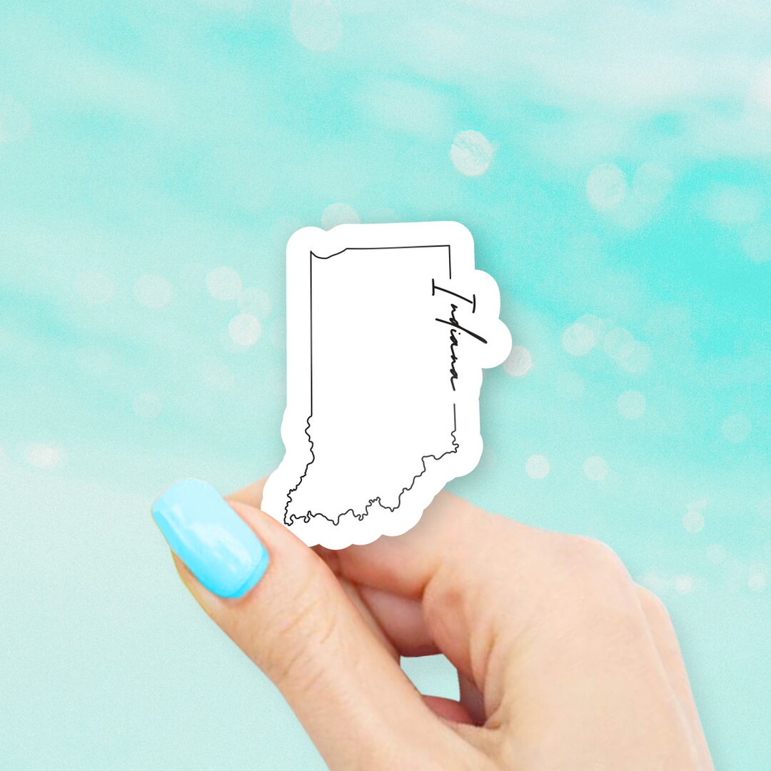 Indiana State Art Sticker - State Stickers | Indiana Stickers | MacBook ...
