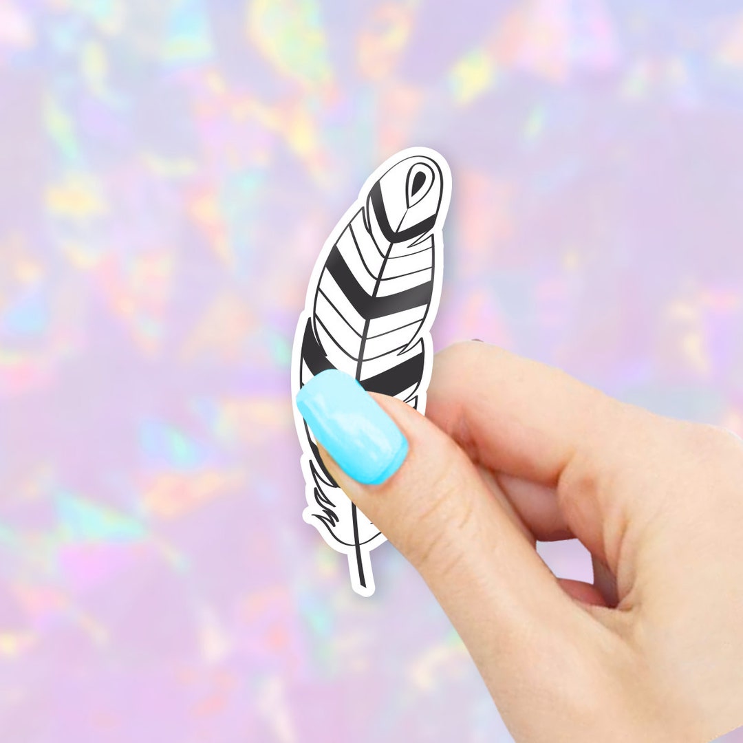 Black & White Feather Sticker - MacBook Stickers | Laptop Stickers ...