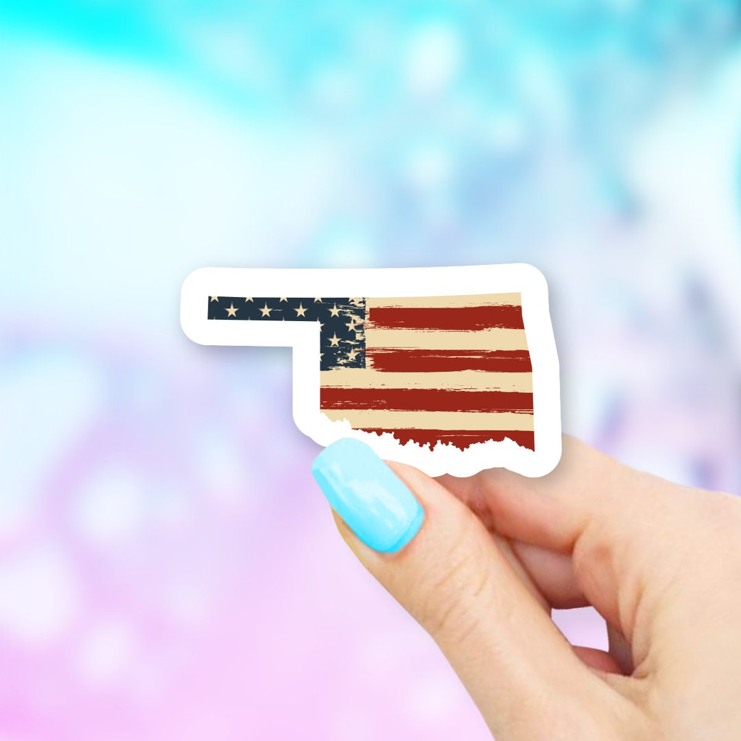 Oklahoma State Flag Sticker – Old USA Style Matte Vinyl Laptop Decal - Etsy