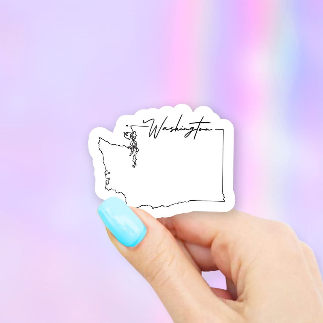 Washington State Art Sticker - Matte Vinyl Laptop Decal - Etsy