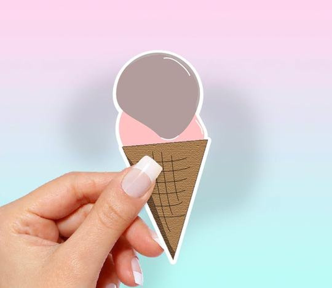 Ice Cream Cone Sticker – Matte Vinyl Decal - Etsy