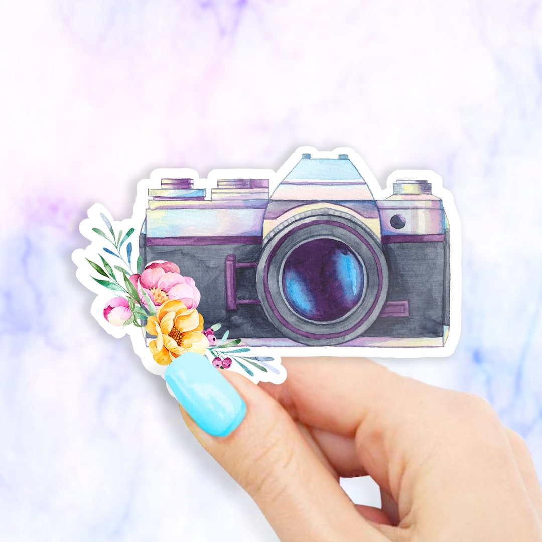Water Color Vintage Camera Sticker - MacBook Stickers | Laptop Stickers ...