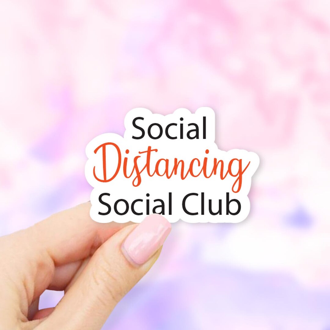 Social Distancing Social Club Sticker - MacBook Stickers | Laptop ...