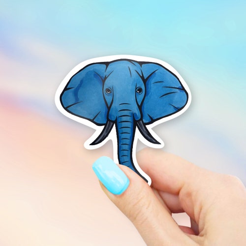 Marble Elephant Sticker Animal Stickers Zoo Sticker - Etsy