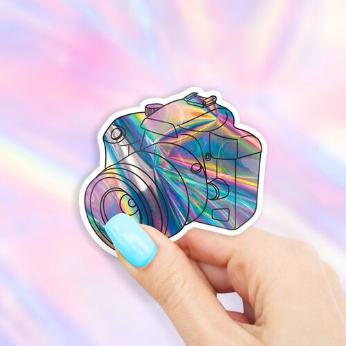 Holographic Camera Sticker printed Holographic Effect - Etsy