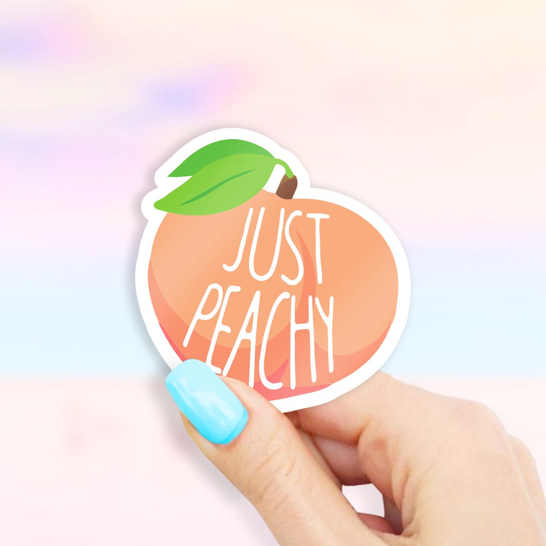 Just Peachy Sticker - Peach Stickers | MacBook Stickers | Laptop ...