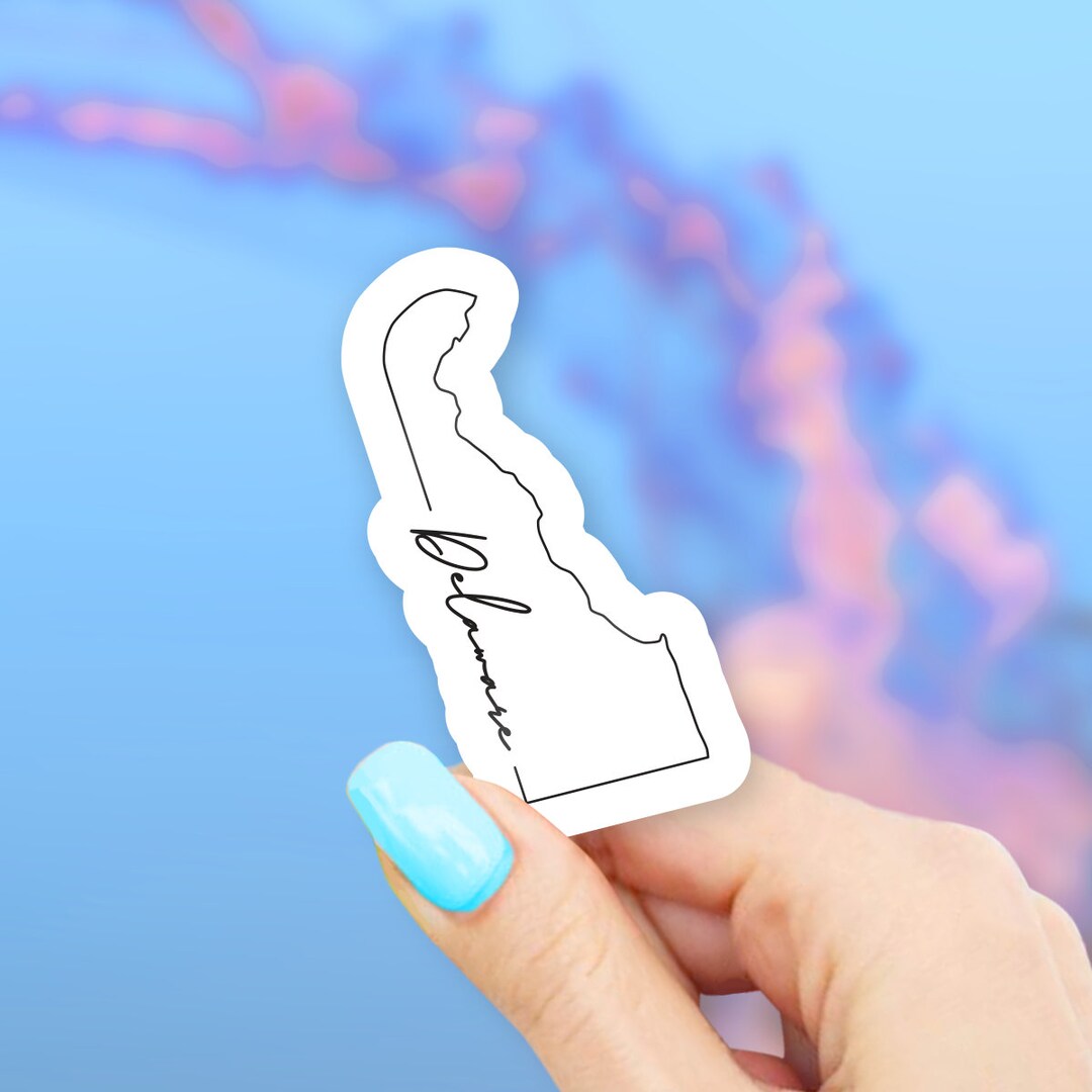 Delaware State Art Sticker - State Stickers | Delaware Stickers ...