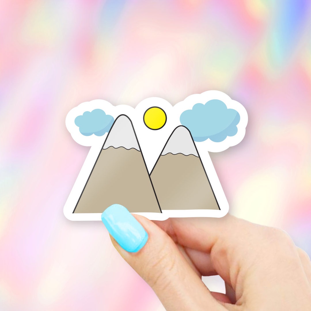 Snow Capped Mountain Sticker - Nature Stickers | Travel Sticker ...