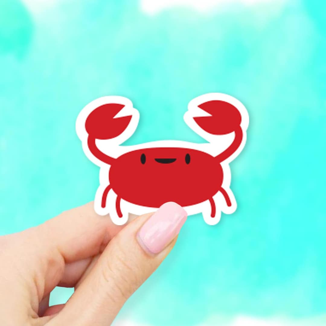 Cute Crab Sticker - Ocean Stickers | MacBook Stickers | Laptop Stickers ...