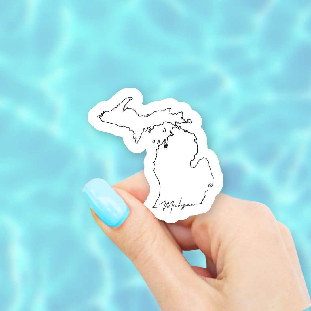 Michigan State Art Sticker - State Stickers | Michigan Stickers ...