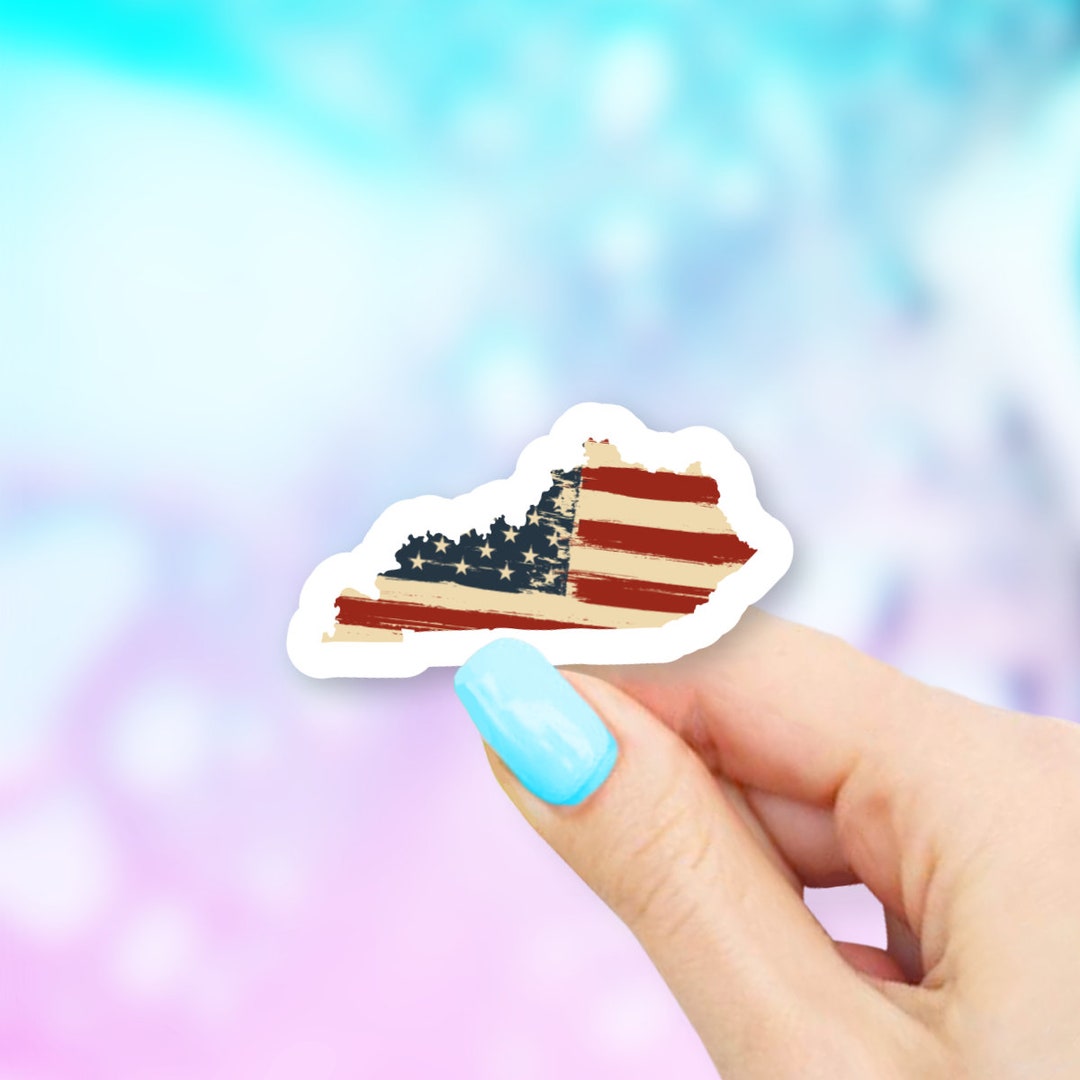 Kentucky Old USA Flag State Art Sticker - State Stickers | Kentucky ...