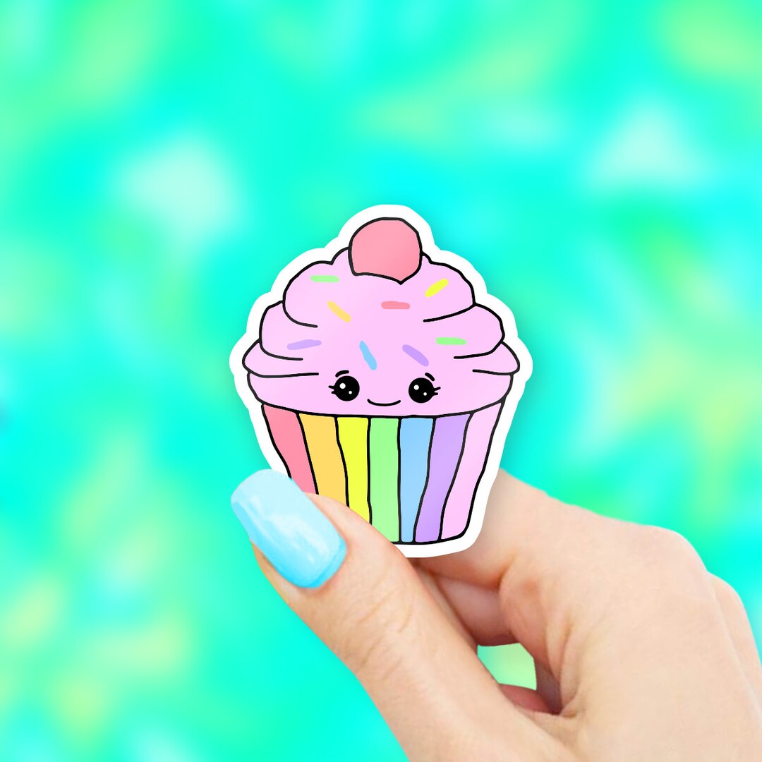 Cute Cupcake Sticker - Food Stickers | MacBook Stickers | Laptop ...