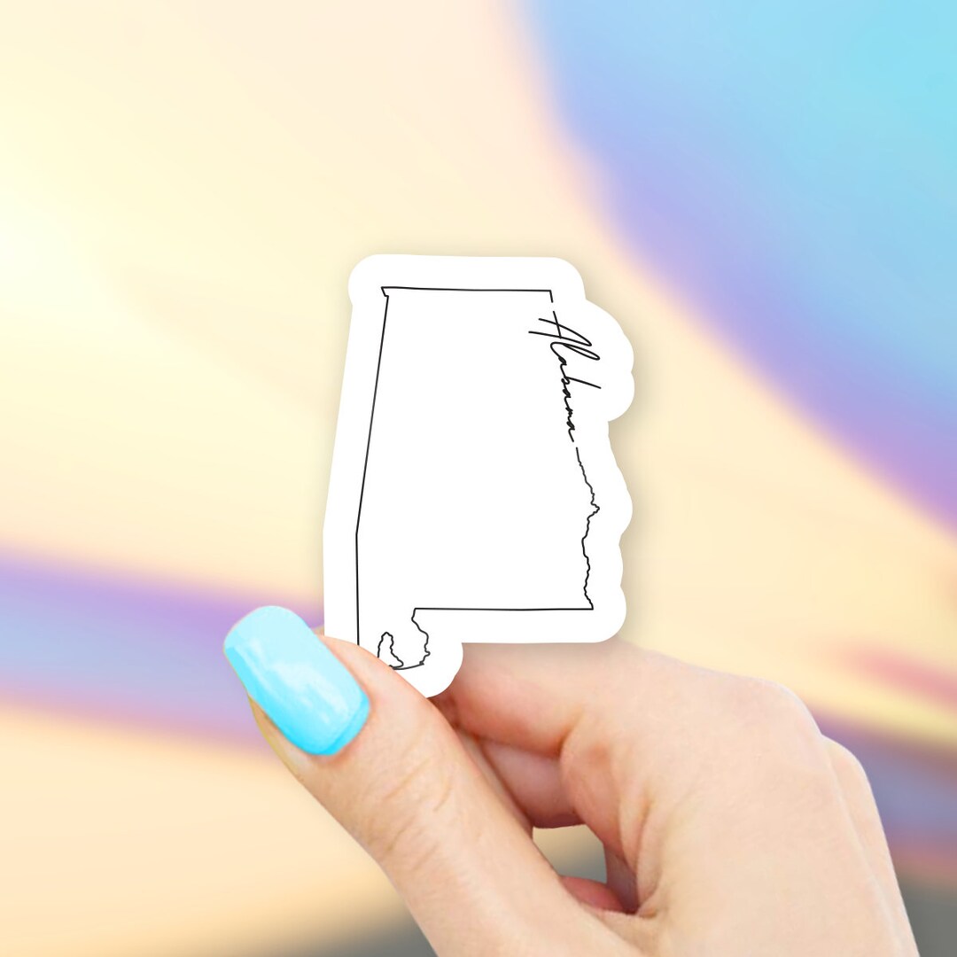 Alabama State Art Sticker – Matte Vinyl Decal - Etsy