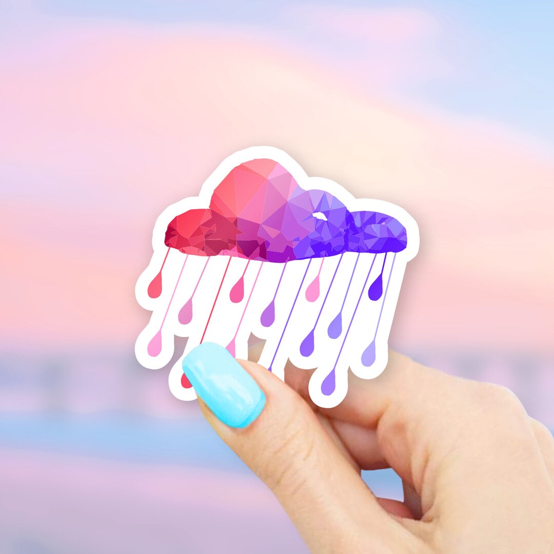 Geometric Rain Cloud Sticker - MacBook Stickers | Laptop Stickers ...