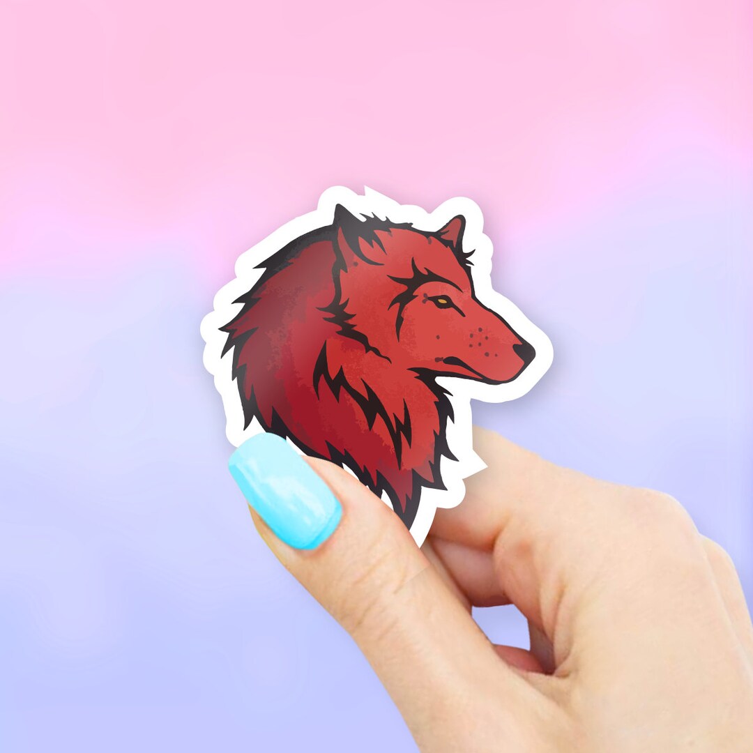 Red Wolf Sticker - MacBook Stickers | Laptop Stickers | Waterbottle ...