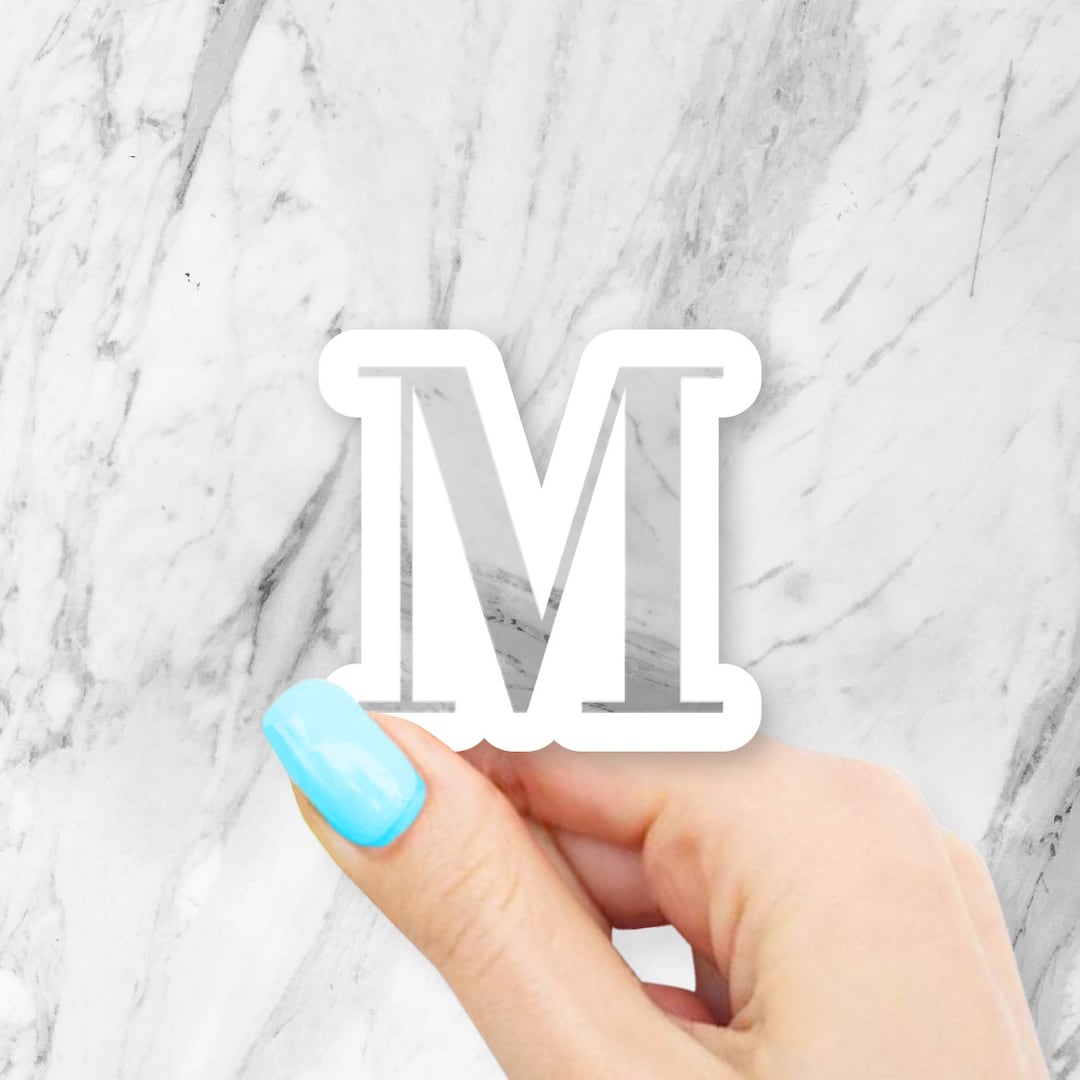 Marble Letter M Sticker - Vinyl Decal for Laptop, Water Bottle - Etsy