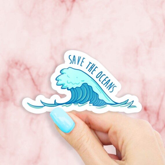 Save the Oceans Sticker Beach Stickers Ocean Stickers | Etsy