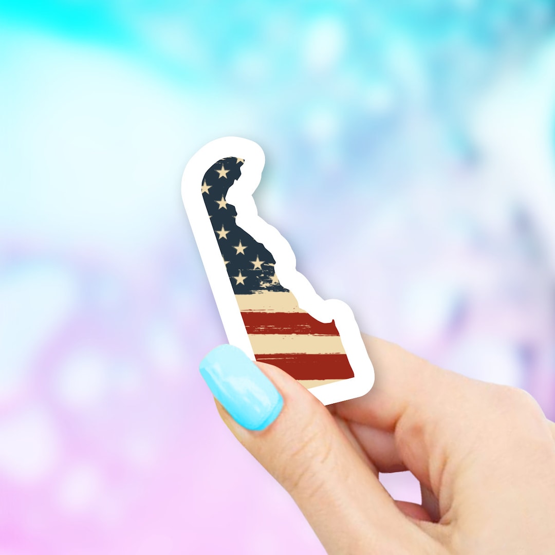 Delaware Old USA Flag State Art Sticker - State Stickers | Delaware ...