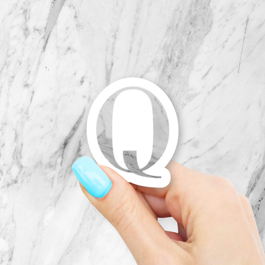 Marble Q Sticker - Letter Stickers | MacBook Stickers | Laptop Stickers ...