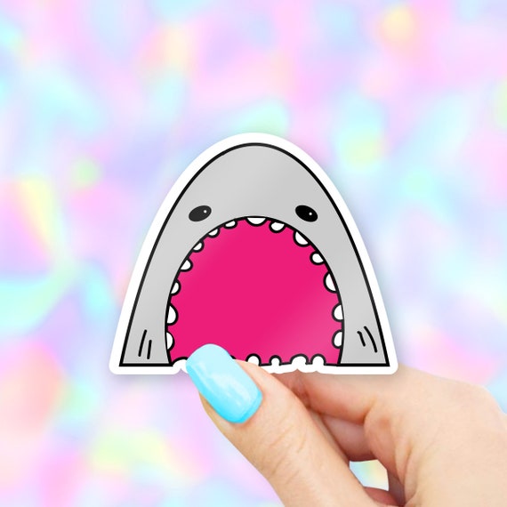 Shark Jaws Sticker Shark Stickers Ocean Stickers Macbook | Etsy